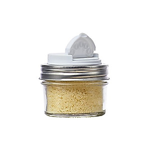 Jarware Spice Lids for Regular Mouth Mason Jars, Set of 2, Black and White