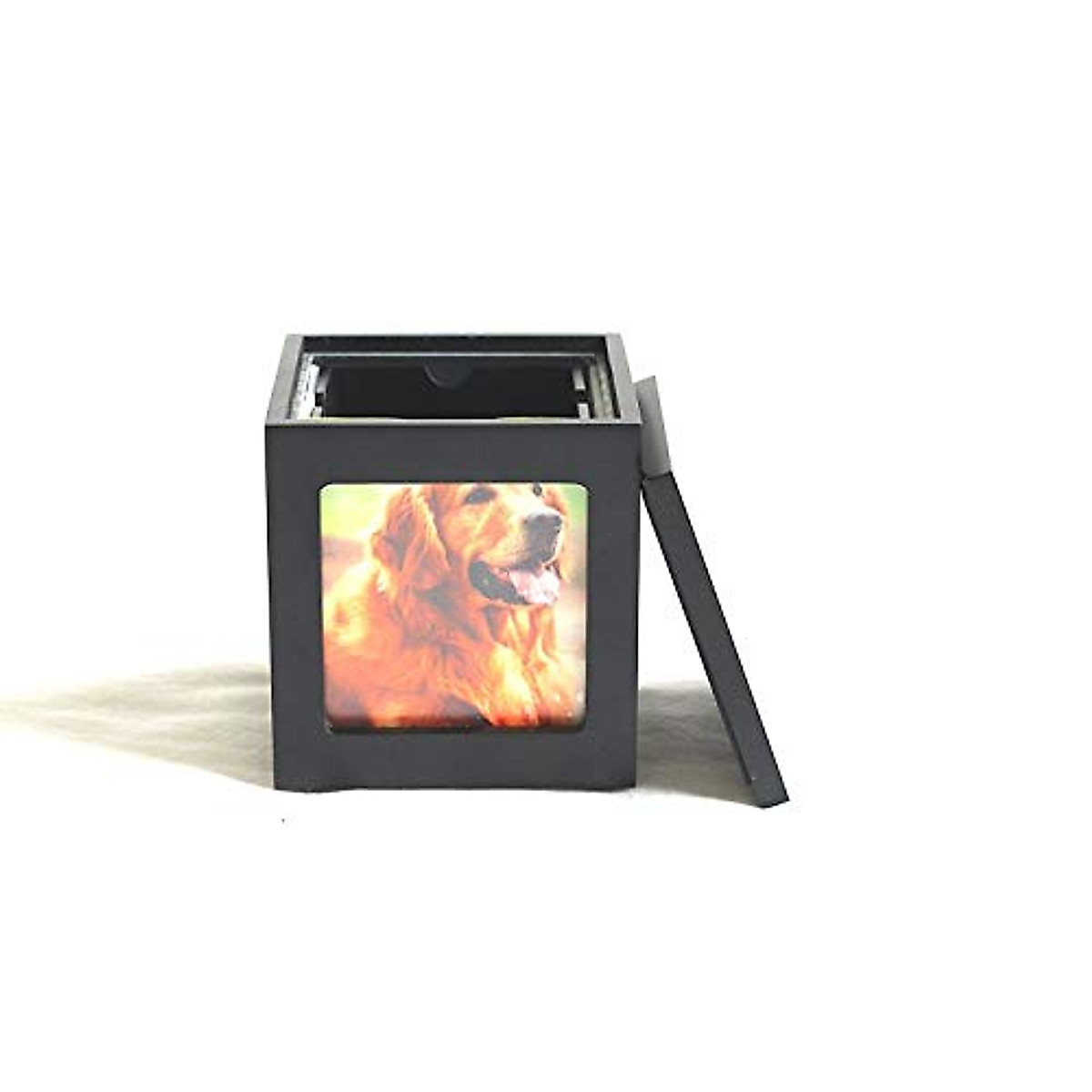 Heavenly Home Pet Keepsake Multiple Photo Cube Pet Urn for 1 to 4 Pictures Cremation Memorial for Pet Lovers Acrylic Glass Photo Protector Resting Place for Cat or Dog (90 Cubic Inches)