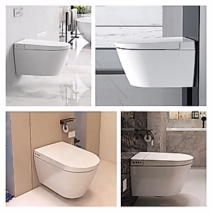 EPLO Intelligent Wall-Hung Toilet with In-Wall Tank System，One-piece Elongated Smart Toilet with Bidet Built in,Heated Seat, Warm Air Dryer,Auto Flush,Nightlight,Remote Control (White)