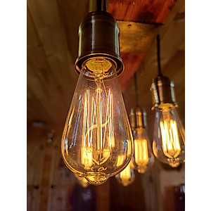 Rolay 6 Pack, 25 Watt Vintage Edison Light Bulb with Squirrel Cage Filament, 110~130 Volts, E26 Base