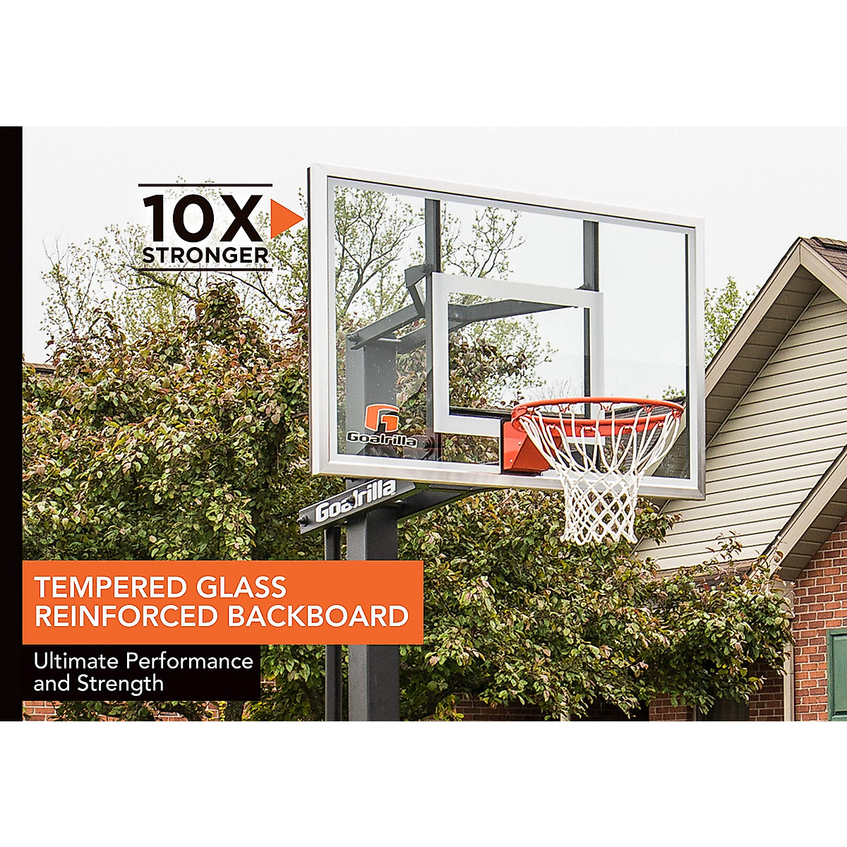 Goalrilla GS54 In Ground Basketball Hoop with Adjustable Height Backboard and Pro-Style, Breakaway Rim