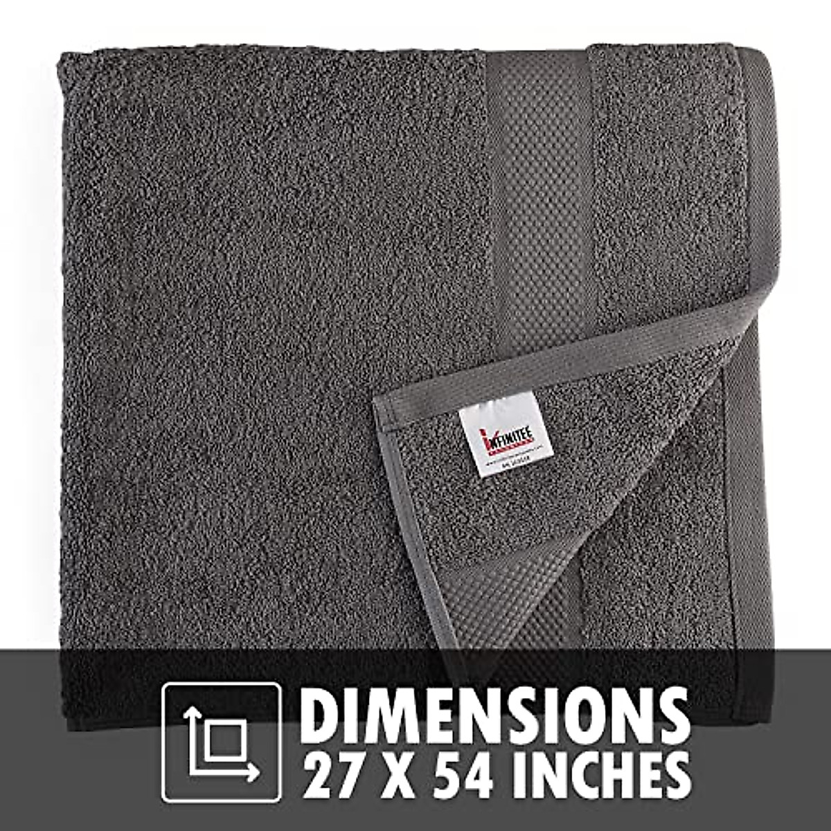 Infinitee Xclusives Premium Bath Towels Set Pack of 4-100% Ring Spun Cotton Towels - Grey Bath Towels 27 x 54 - Soft Feel, Quick Dry, Highly Absorbent Durable Towels, Perfect for Daily Use