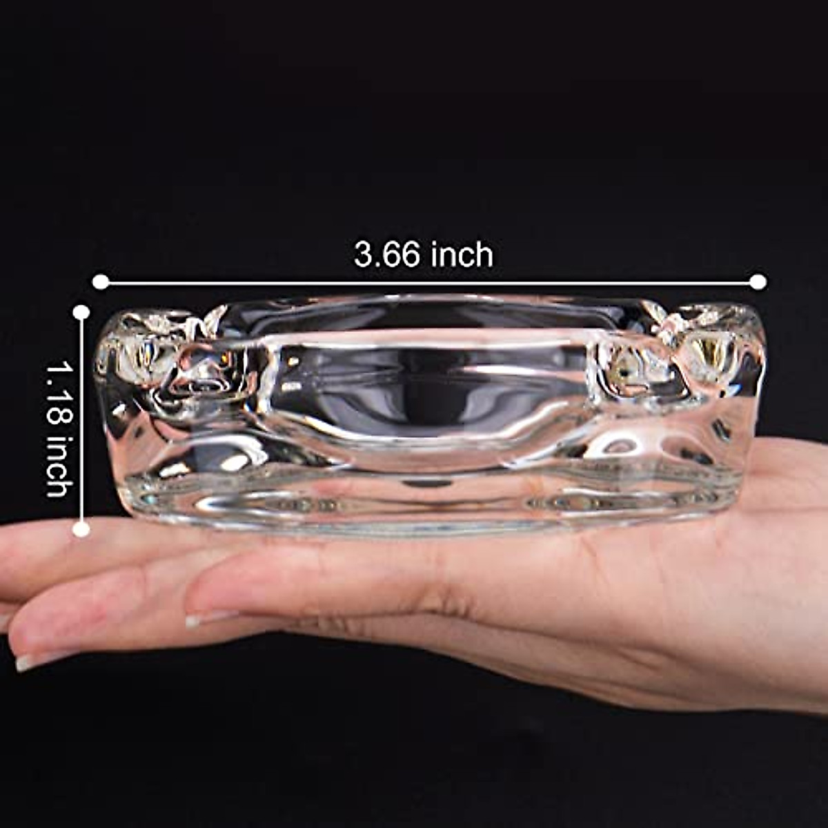 ZKKD Glass Ashtray, Home Ashtrays for Cigarettes, Outdoor Ashtray for Weed, Cigar Cool Ashtrays Cute Ashtray Square Transparent