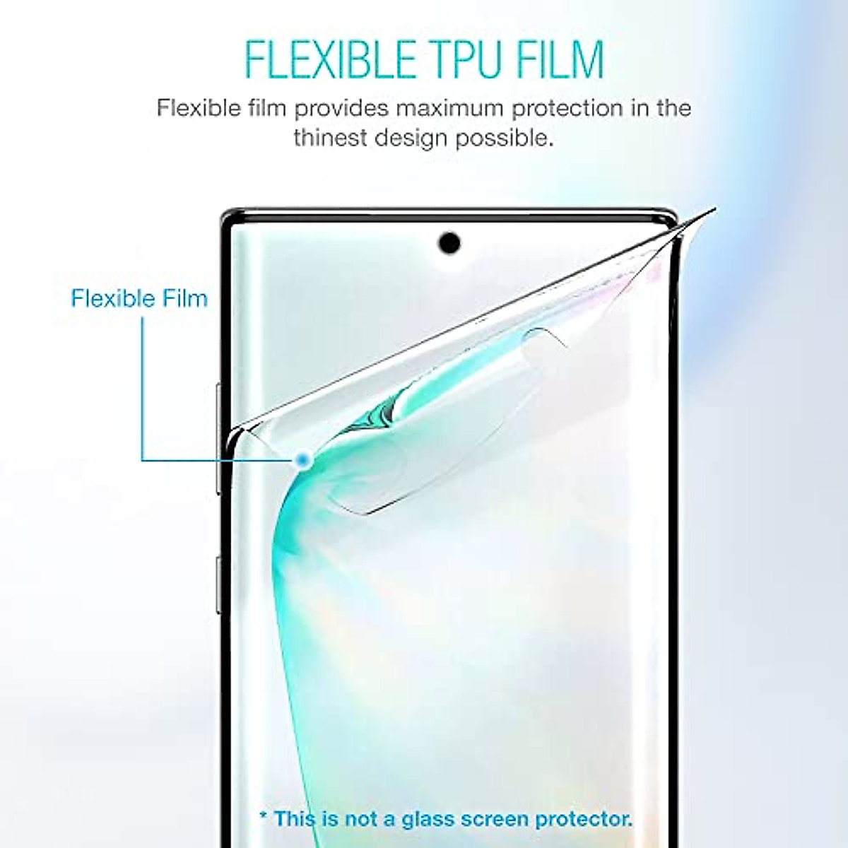 XClear 3 Pack Screen Protector Designed for Galaxy Note 10 (2019) [Case Friendly] TPU Film Anti-Scratch HD Protector Compatible with Samsung Galaxy Note10 - Pack of 3