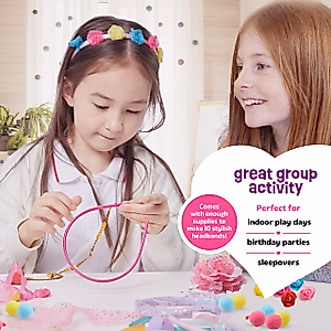 Pretty Me Headband Making Kit for Girls - Make Your Own Fashion Headbands for Kids - DIY Hair Accessories Set - Arts & Crafts Gift for Ages 5-12 Year Old Girl - Little Children's Art & Craft Gifts