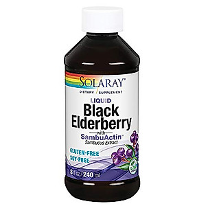 SOLARAY Liquid Black Elderberry Extract | Delicious, Healthy Immune System & Antioxidant Support | 24 Servings | 8 fl oz