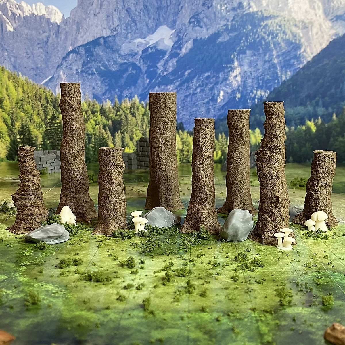 Extruded Gaming Rosewood Trees Set 1