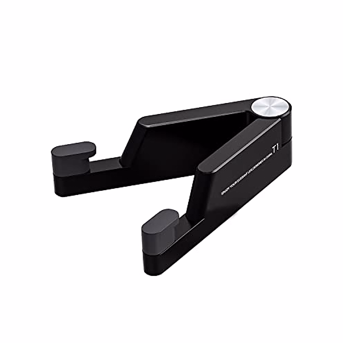 MONEER Cell Phone Stand, Phone Stand for Desk, Foldable & Portable iPhone Stand, Phone Holder Stand Compatible with All Mobile Phone, iPhone, iPad Mini, Tablet 4-10.5" (Black)