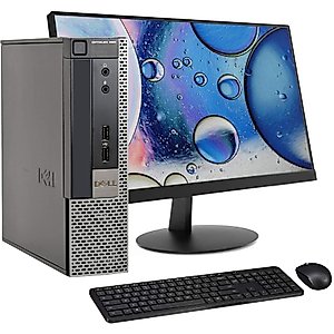 Dell OptiPlex 990 Ultra Small PC, Intel Core i5, 8GB RAM, 128GB SSD, 500GB HDD, Wireless Keyboard & Mouse, WiFi & Bluetooth, 22-inch FHD LED Monitor, 1080p Webcam, Windows 10 Home