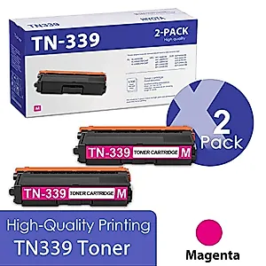 HIYOTA TN-339 TN 339 Compatible TN339 Extra High Yield Toner Cartridge Magenta Replacement for Brother TN339 HL-L8250CDN MFC-9460CDN L8650CDW L9550CDW DCP-9050CDN L8450CDW Printer (TN339-2PK)