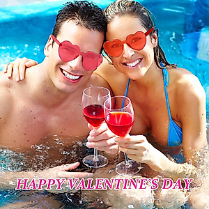 Zhengmy 100 Pairs Heart Glasses Heart Shaped Rimless Sunglasses Transparent Candy Color Heart Sunglasses Eyewear for Women Girls