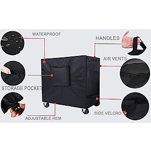 SIRUITON Cooler Cart Cover Waterproof Oxford Fabric, Fits for Most 80-100 Quart Rolling Cooler Cart Cover, Outdoor Beverage Cart, Patio Ice Chest Protective Covers