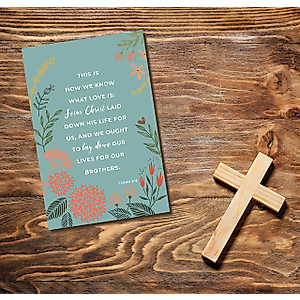 Better Office Products 50 Pack Inspirational Christian Greeting Cards with Envelopes, 6 Bible Verses, 6 Designs, 4x6 Inch, Scripture Notecards for All Occasions,(Floral Harvest)