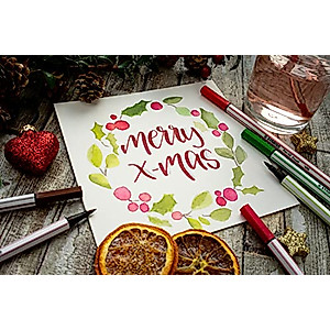 Premium Fiber-Tip Pen with Brush Tip - STABILO Pen 68 brush ARTY - Pack of 12 - Assorted Colors