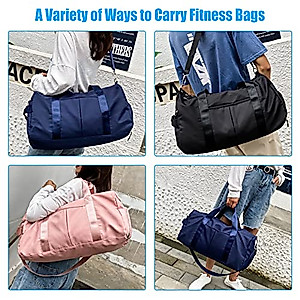Weekender Bag Gym Bag Small for Men Women, UOIXPUHUO Waterproof Duffel Bag with Luggage Sleeve and Shoes Compartment, Lightweight Overnight Bag Workout Bag for Travel Sport (Blue)