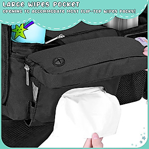 Baby Stroller Organizer - Stroller Caddy with Insulated Cup Holder attachment & Diaper Storage for On-The-Go Secure Straps, Detachable Bag, Pockets for Phone, Keys & Toys with Universal Design