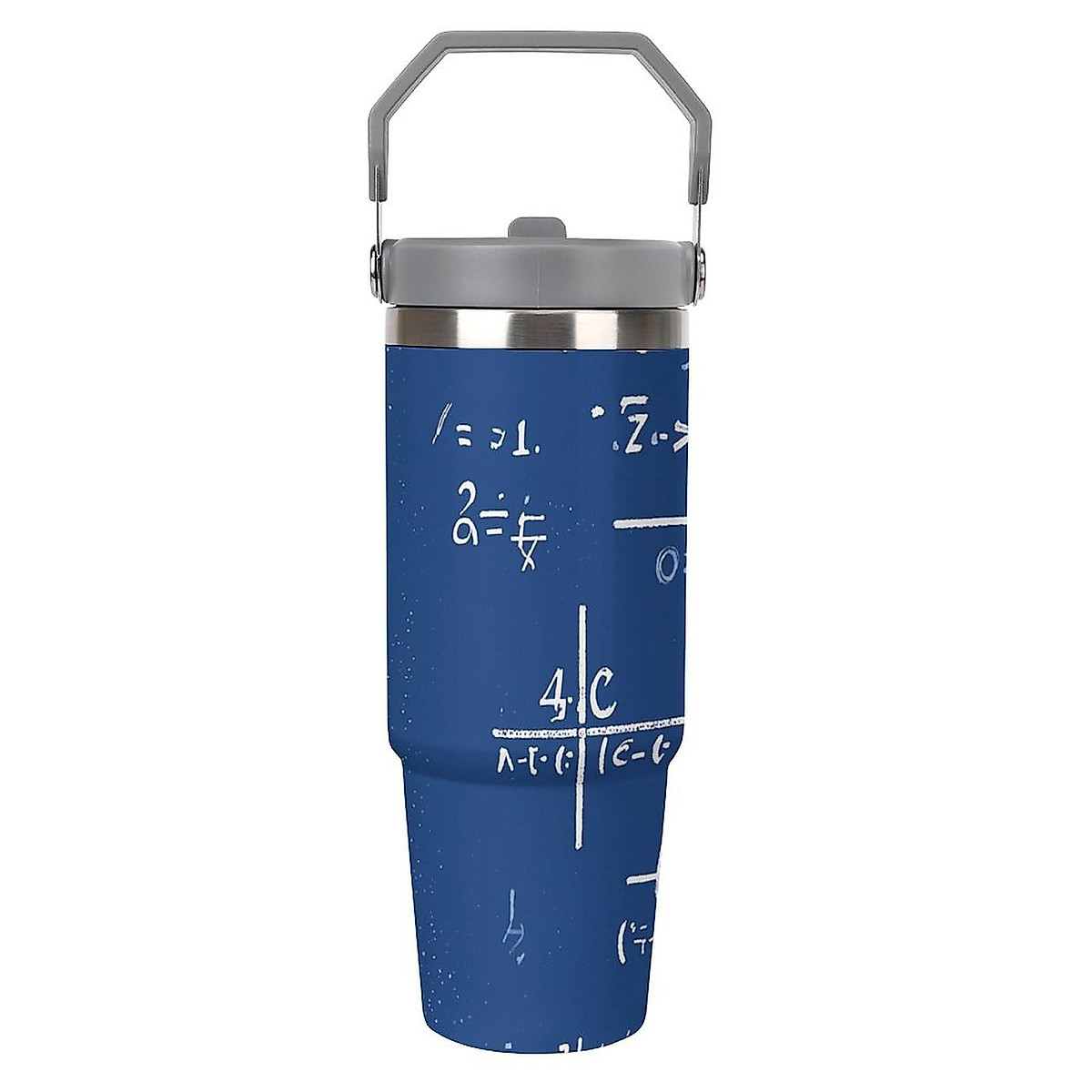 WITHSBKK 30oz Car Cup Math Formula Printed with Portable, Stainless Steel Travel Mug, Vacuum Insulated Tumbler And Straw, Leakproof for Car & Outdoor, UV Printed Design