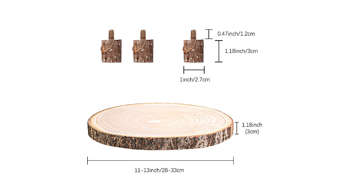 Caydo Wood Slices with Legs for Wedding & Party Decor