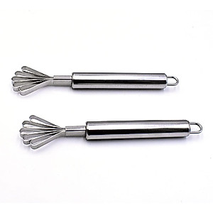 2 Pack of Stainless Steel Coconut Meat Scraper Fish Scaler Remover for Kitchen