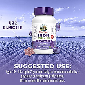 Adult Iron Gummies & Vitamin B12 Spray (Berry) by MaryRuth's | Iron Supplement for Iron Deficiency for Adults | Nerve Function & Energy Boost Supplement