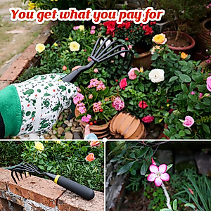 Garden Rake - Kemaier Stainless Steel Hand Cultivator for Heavy-Duty Soil Loosening, Planting, and Weed Removal