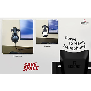 2-in-1 Phone Holder & Headphones Holder Mount for Home and Office Only by GadgetRest, Gravity Phone Mount, Fits All iPhones (Except iPhone 4),Fits All Samsung Galaxy Phones & Many More!