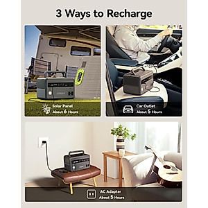 CTECHi Portable Power Station 300W, 299Wh LiFePO4 Power Station, Solar Powered Generator for Camping, Battery Backup Power Supply for Home Emergency Use, Outdoor, CPAP, Trip and Fishing