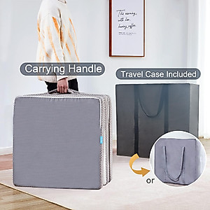 Kingfun Memory Foam Folding Mattress, 4 Inch Gel-Infused Foldable Floor Mattress, Breathable Tri-fold Mattress Topper with Cover, Soft Folding Foldable Portable Floor Guest Bed (Twin)