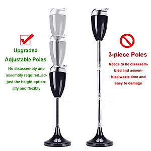 Floor Standing Ash Tray with Lid Adjustable Height from 21.5" to 35" Stainless Steel Contemporary Self-Cleaning Telescopic Smoking Ashtray Cigarette Ashtrays Tall Patio Windproof Ash Holder