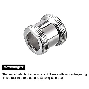 uxcell Faucet Adapter, 4pcs M20mmx5mm Male Thread to M22mmx5mm Male Thread Brass Tap Aerator Connector for Kitchen Bathroom Sink