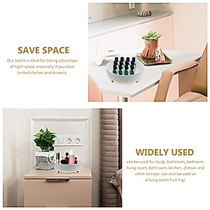 Swivel Storage Tray Small Makeup Jewelery Organzer Makeup Container Bread Cake Holder Counter Storage Organizer Trinket Storage Tray Round Gift Tray Pp Perfume White Desk To Rotate