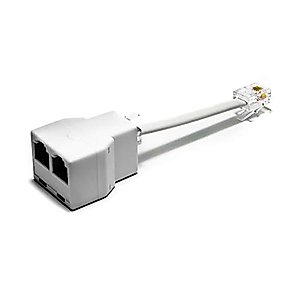 RetailAndBulk Phone Jack Splitter for Landline Telephone RJ11 6P4C 2 Way Adapter (1 Splitter + 3 Inch Cable)