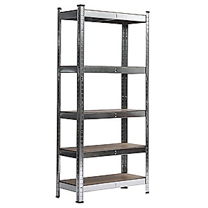 Garage Shelving Heavy Duty, 59" Garage Storage Shelves Heavy Duty Shelving, Adjustable 5-Tier MDF Shelves for Storage, Garage Shelves, Basement Shelving Utility Shelf Rack, 59" H*30" W*12" D