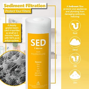 Express Water – 6 Month Alkaline Reverse Osmosis System Replacement Filter Set – 6 Filters with 100 GPD RO Membrane – 10 inch Size Water Filters