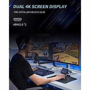 Ubuntu Linux Mini PC, AMD A9 9400 (up to 3.2 Ghz) Mini Computers, 8GB RAM 128GB SSD, Micro Desktop Computer PC with Dual 4K HDMI, 2.4G/5G Dual WiFi Bluetooth 4.0 Type-C USB 3.0 Linux Mini PC