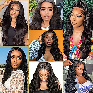 QTHAIR Brazilian Virgin Hair 16A Grade Body Wave Bundles 100% Unprocessed Virgin Brazilian Body Wavy Human Hair Bundles 20" 18" 16" 300g Brazilian Body Wave Human Hair Extensions