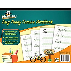Channie’s Easy Peasy Cursive Handwriting Workbook for Kids, Tracing & Cursive Writing Practice Book, 80 Pages Front & Back, 40 Sheets, Grades 1st – 3rd, Size 8.5” x 11”