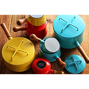 DANSK 833297 Koben Style Double Handed Pot, 7.1 inches (18 cm), 2.2 L., Induction Compatible, Turquoise/Teal, Oven Safe, Enameled