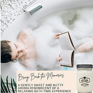 Nika's Home Honey Almond Soy Candle 12oz Mason Jar Non-Toxic White Soy Handmade, Long Burning 50-60 Hours Highly Scented All Natural, Clean Burning Large Candle Gift Décor