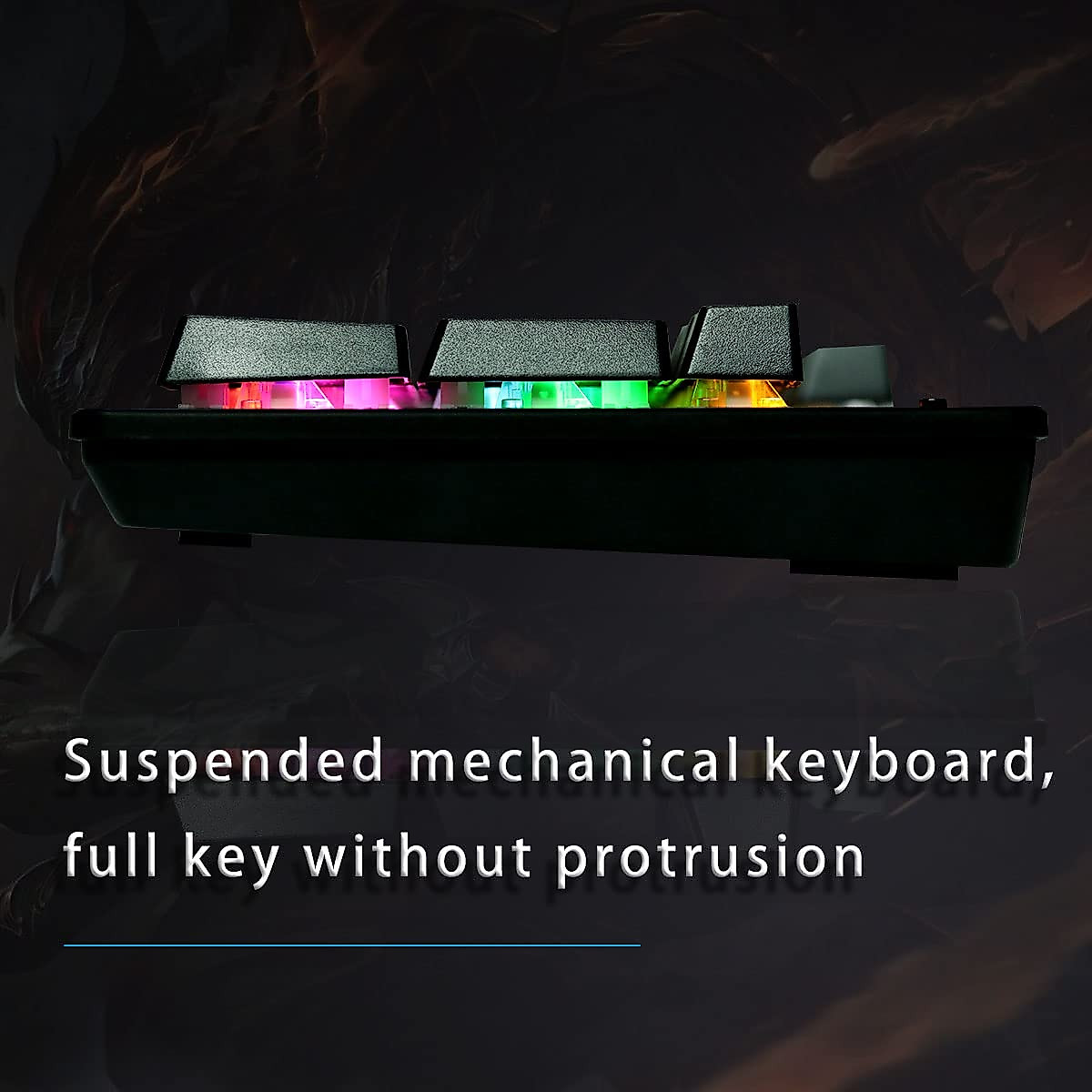 K11 Wired Gaming Keyboard RGB Rainbow LED Backlit Ergonomic Waterproof Mechanical Gaming Keyboard for Desktop, Computer, PC - Black