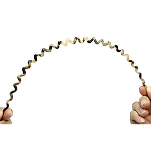 HYFEEL Wavy Headbands Plastic Skinny Thin Non-Slip Flexible Hair Bands Simple Hoops Hair Accessories for Women 2 Pack (Tortoise Shell, Ivory)