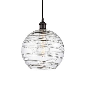 Athens Deco Swirl - 1 Light Mini Pendant in Industrial Style-12.75 Inches Tall and 10 Inches Wide-Oil Rubbed Bronze Fini