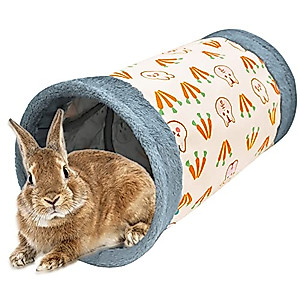 AFYHH Guinea-Pig Rabbit Tunnel-Tube Toys - Bunny Hamster Hideout Small Animal Activity Tunnels Hideaway Accessoies for Dwarf Rabbits Guinea Pigs Kitty (Pink)