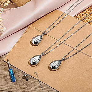 Kigeli 3 Pieces Urn Necklaces for Ashes Memorial Cremation Ashes Urn Pendant Necklace Cremation Jewelry for Ashes Urn Necklace for Ashes for Women Men