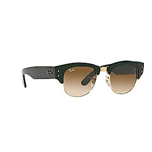 Ray-Ban Unisex Sunglasses Green On Gold Frame, Light Brown Lenses, 53MM
