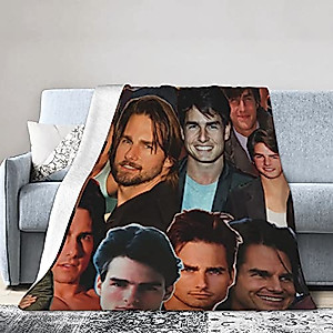 Tom Cruise Collage Blanket Ultra-Soft Micro Fleece Lightweight Warm Throw Blanket Suitable for Bedrooms Sofa and Travel Air Conditioning
