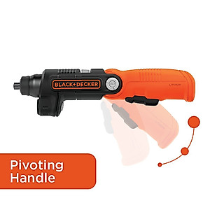 BLACK+DECKER 4V MAX Cordless Screwdriver with LED Light & Right Angle Attachment (BDCSFL20C & BDCSRAA)