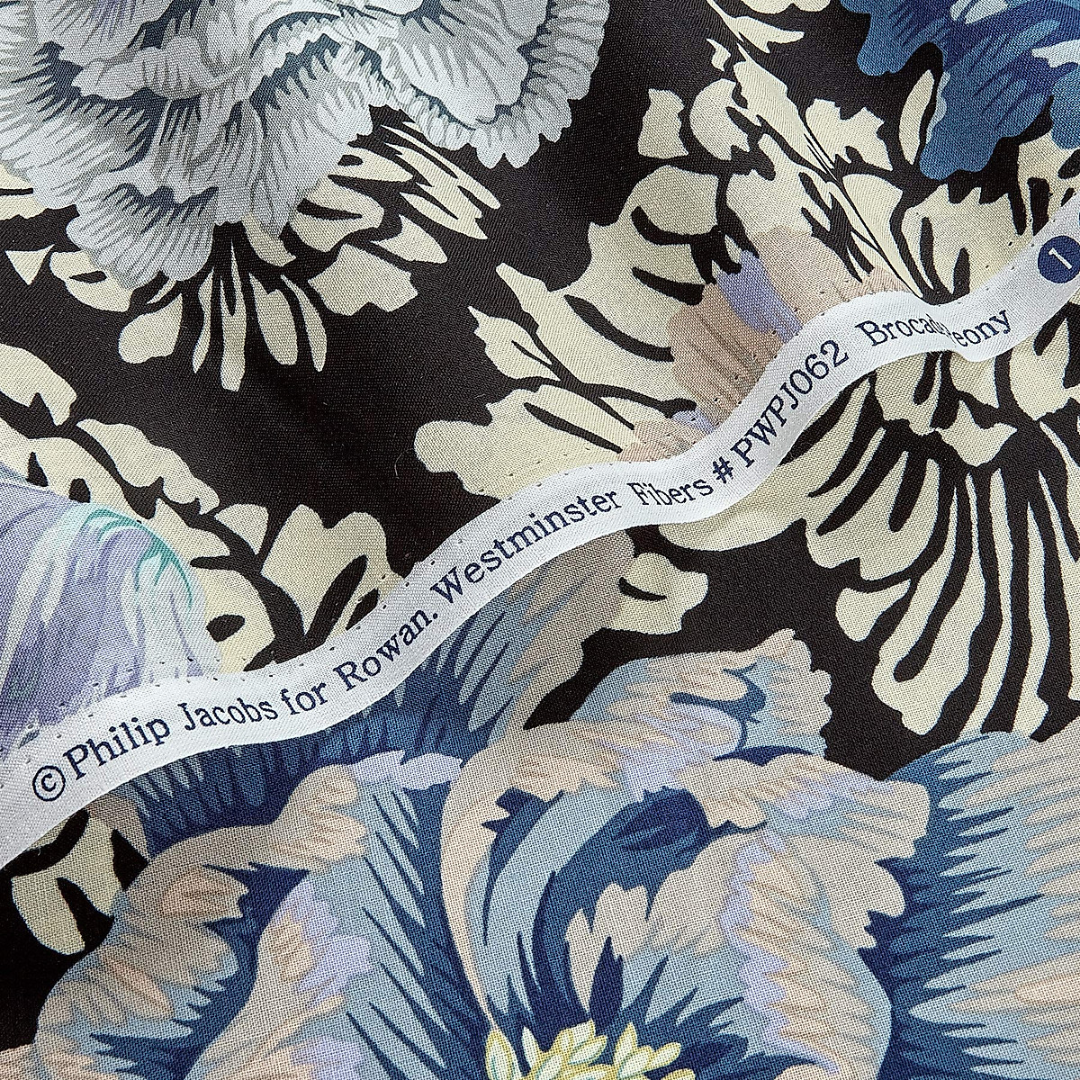 Kaffe Fassett Collective Brocade Peony Grey, Fabric by the Yard