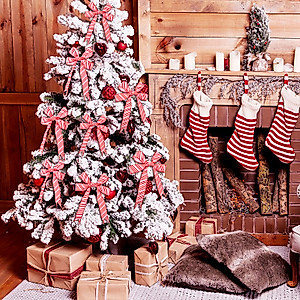 44 Yards Christmas Peppermint Strip Wired Candy Cane Ribbon - Red and White Stripe DIY Craft Ribbon for Christmas Tree Decor, Holiday DIY Garland, Present Wrapping, Wreaths, Bows - 2 Widths