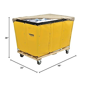 Global Industrial 20 Bushel, Yellow Vinyl Basket Bulk Truck, Unassembled